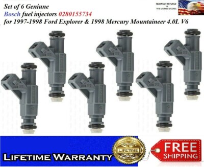 Set of 6 Genuine Bosch injectors for 1997-1998 Ford Explorer 4.0L V6 | eBay