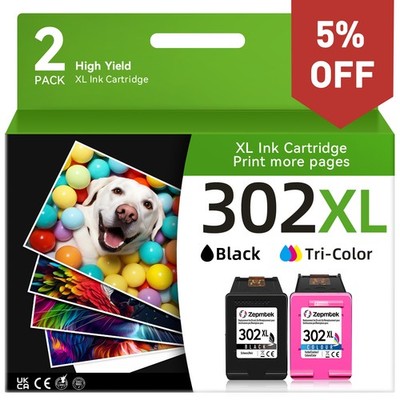 302 Ink Cartridge for HP 302XL OfficeJet 1110 3830 3831 3832 3833 3834 ...