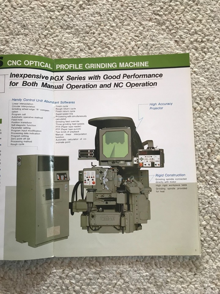 WAIDA PGX-2000S CNC Optical Profile Grinder Machine Sales Catalog in ...