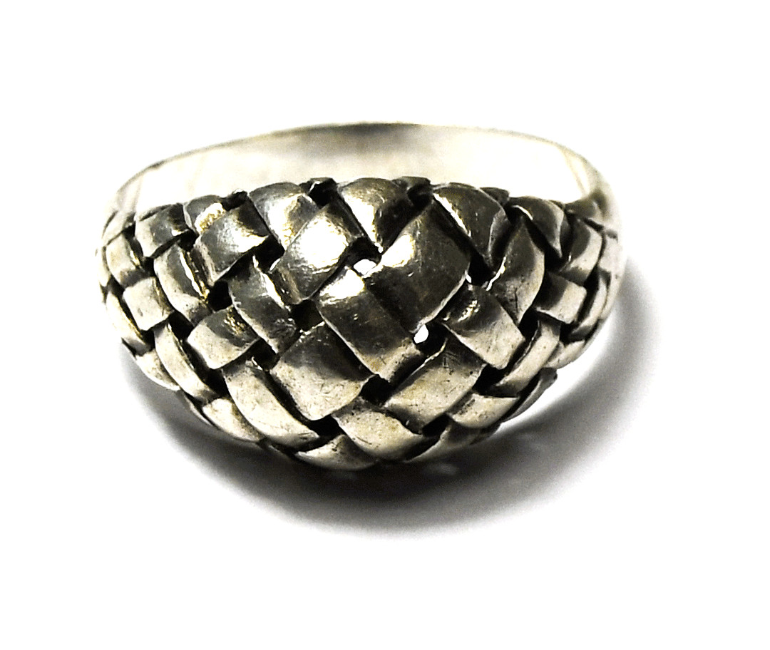 Sterling James Avery Domed Basket Weave Ring 10mm Siz… - Gem