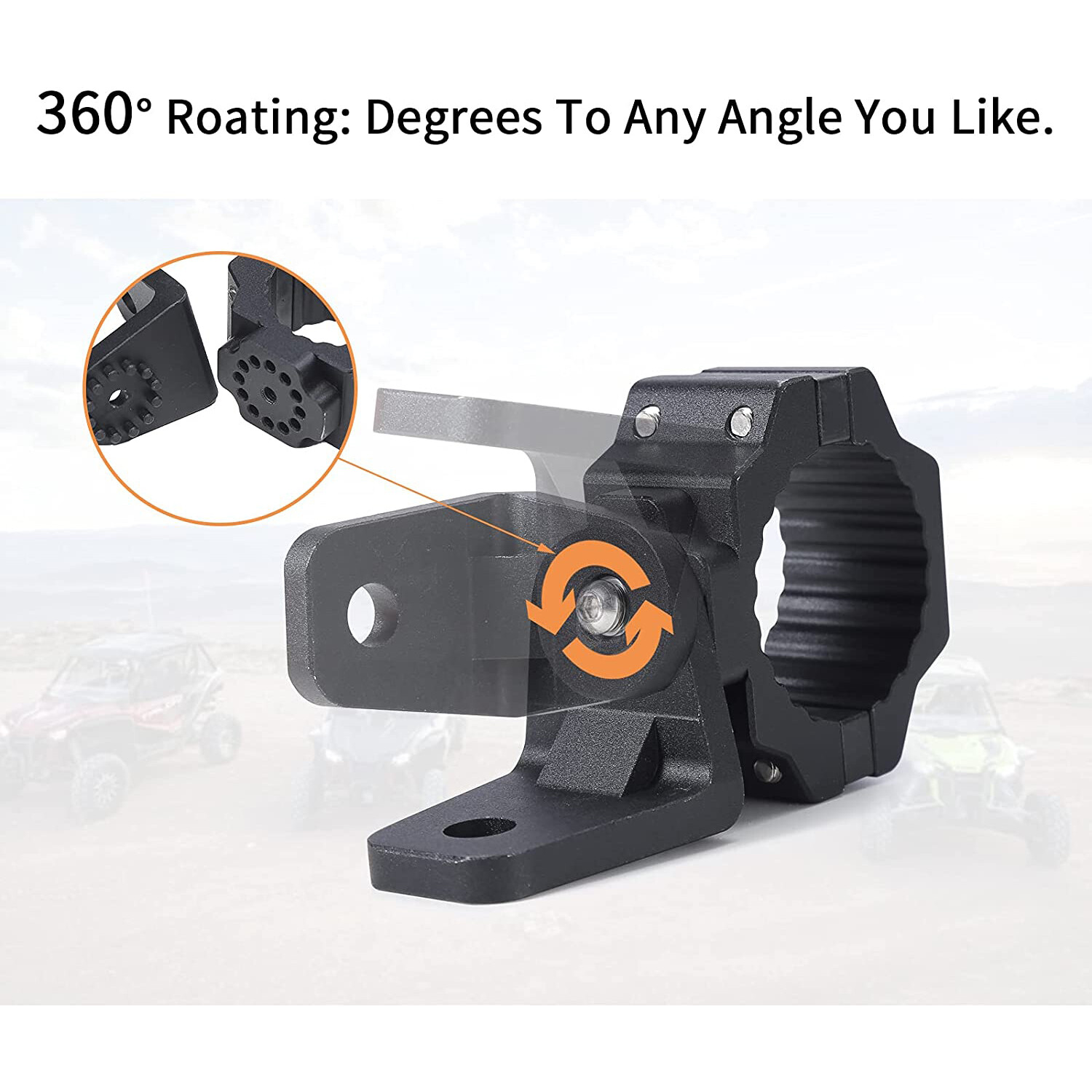 2X Mount Brackets For UTV ATV RZR 4WD LED Whip Light Bar 1.75" to 2 ...