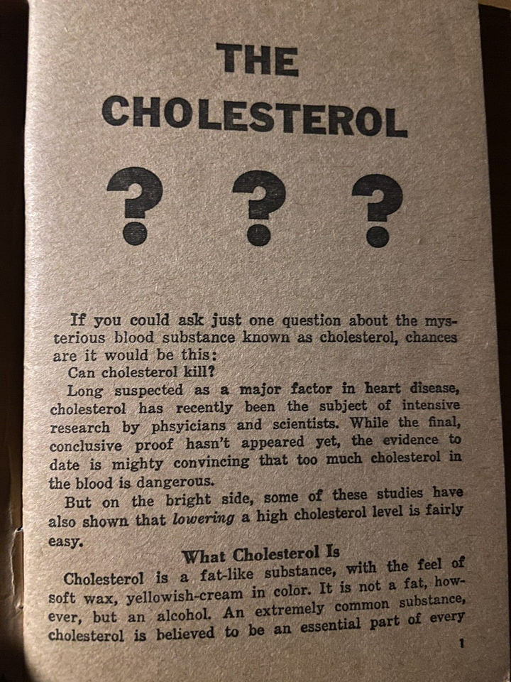 1975 Cholesterol Diet Guide Calorie Counter Saturated and Unsaturated ...