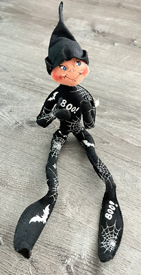 Annalee 2004 Halloween Witch Elf Imp Boo Spiderweb 14” | eBay