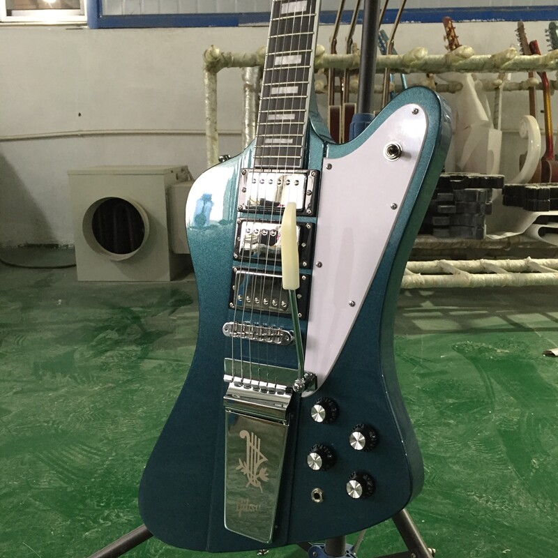 Dark Blue Silver Firebird Electric Guitar Solid Body HPL Fretboard H-H ...