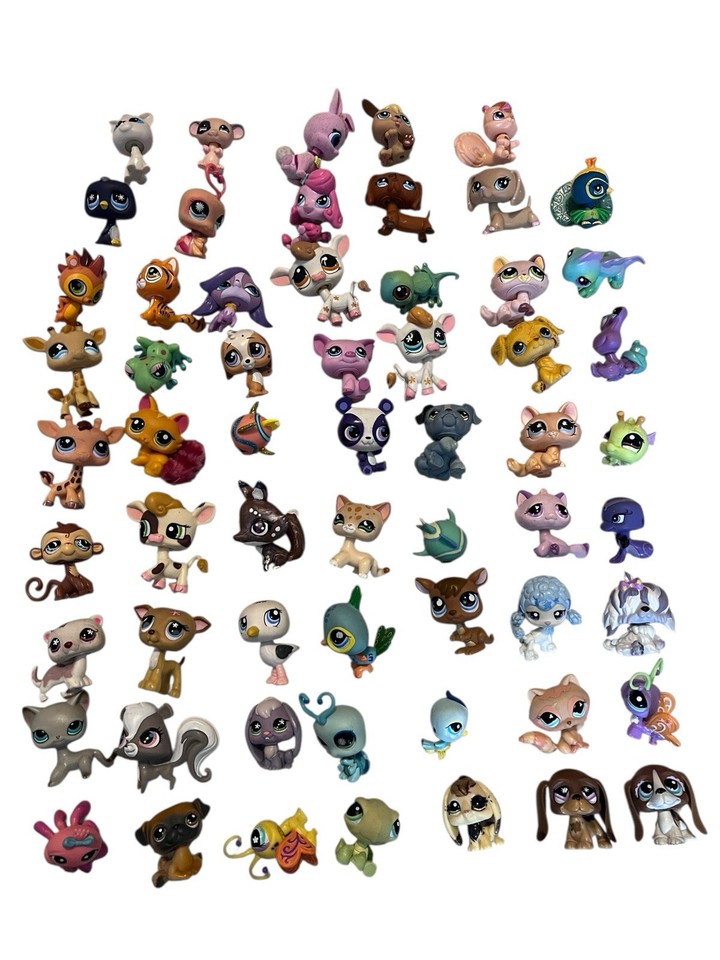 LPS Littlest Pet Shop Lot 250 Mixed Pets Vintage Dogs Cats Birds More ...