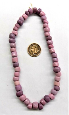 (50) Ultra Rare Cheyenne Pink Variegated Crow African Trade Beads Bin ...