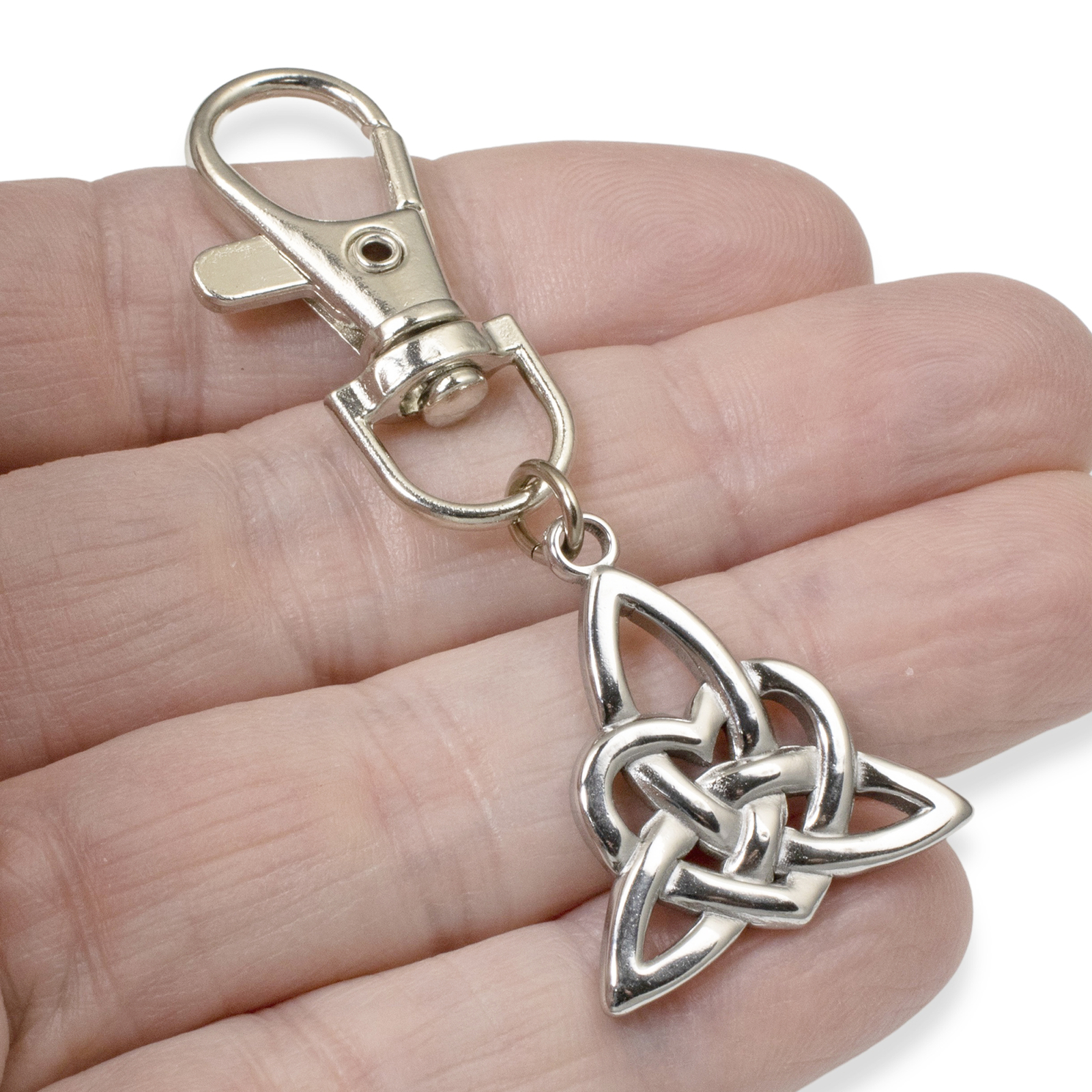 Celtic Triangle Key Fob, Intricate Open Knot Design, Clip-On Bag ...