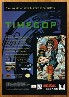 1995 Timecop SNES Sega CD Vintage Print Ad/Poster Retro Video Game ...
