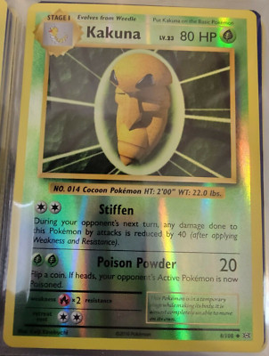 Reverse Holo Foil Kakuna # 6/108 XY Evolutions Set Pokemon Cards NM ...