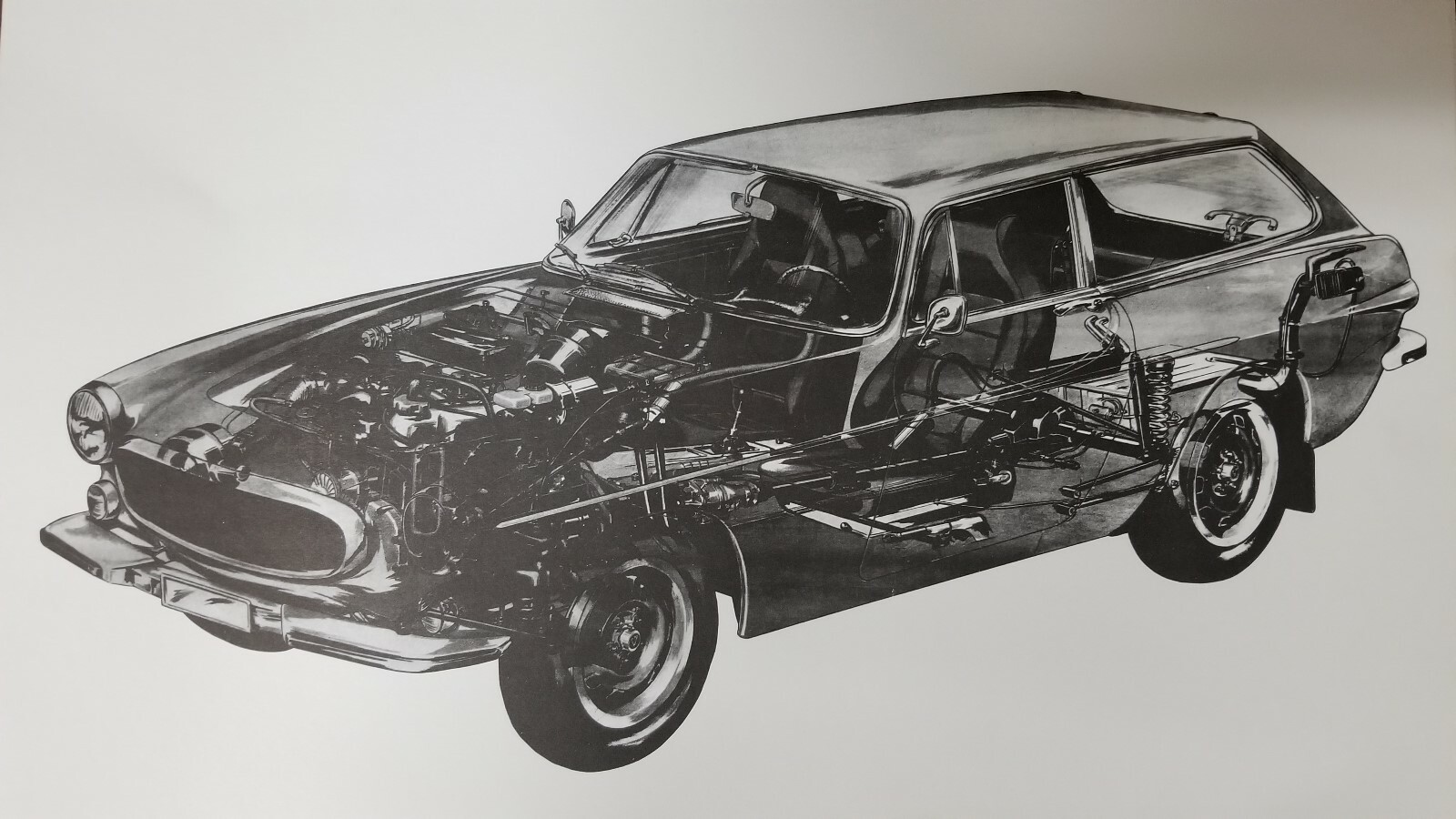 volvo 1800 technical cutaway diagram drawing picture | eBay