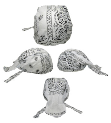 White / Black Paisley Printed Do Rag Doo Rag Skull Cap Head Wrap | eBay