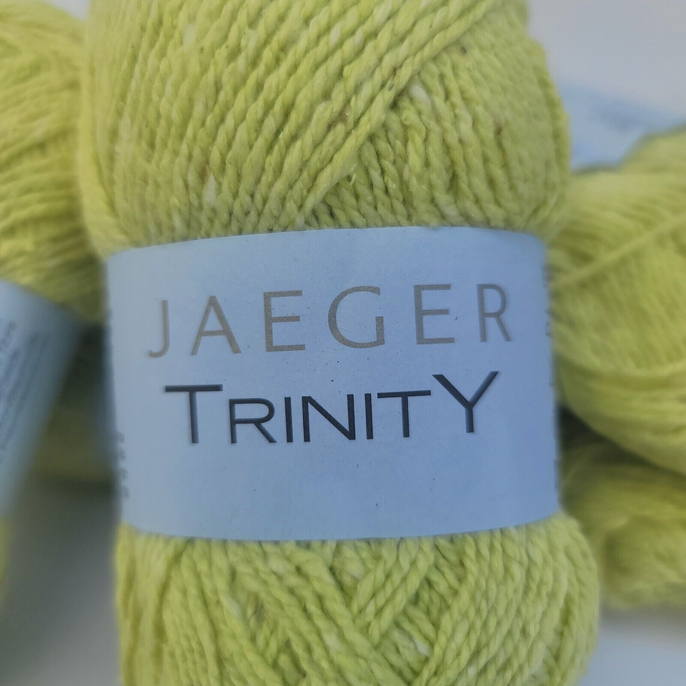 Lot 3+ Skeins Jaeger Trinity DK Yarn Silk Cotton Yellow Green 868 Yd ...
