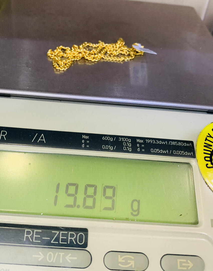 24k Solid Yellow Gold Miami Cuban Chain Necklace 19.80 Grams 20Inch ...