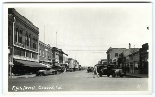 1920s RPPC OXNARD CALIFORNIA FIFTH STREET,AUTOS,PEOPLE,SHOPS~REAL PHOTO ...