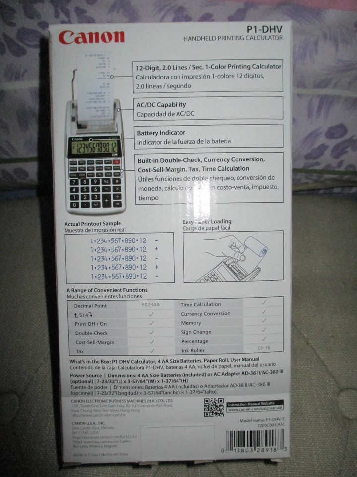Canon P1-DHV Printing Desktop Calculator | eBay