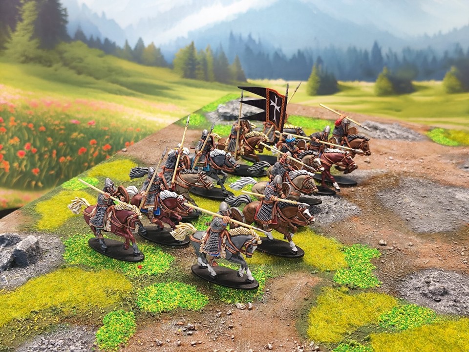 28mm Ancient DPS painted Dark age to Medieval Crusader Norman Knight 12 ...