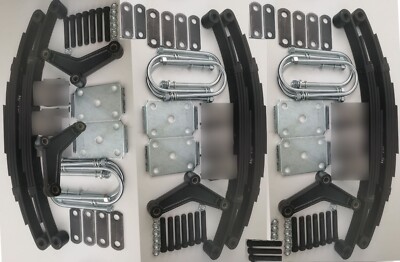 Triple axle suspension kit. (6) 3000 lb springs 3" u-bolt kit trailer ...