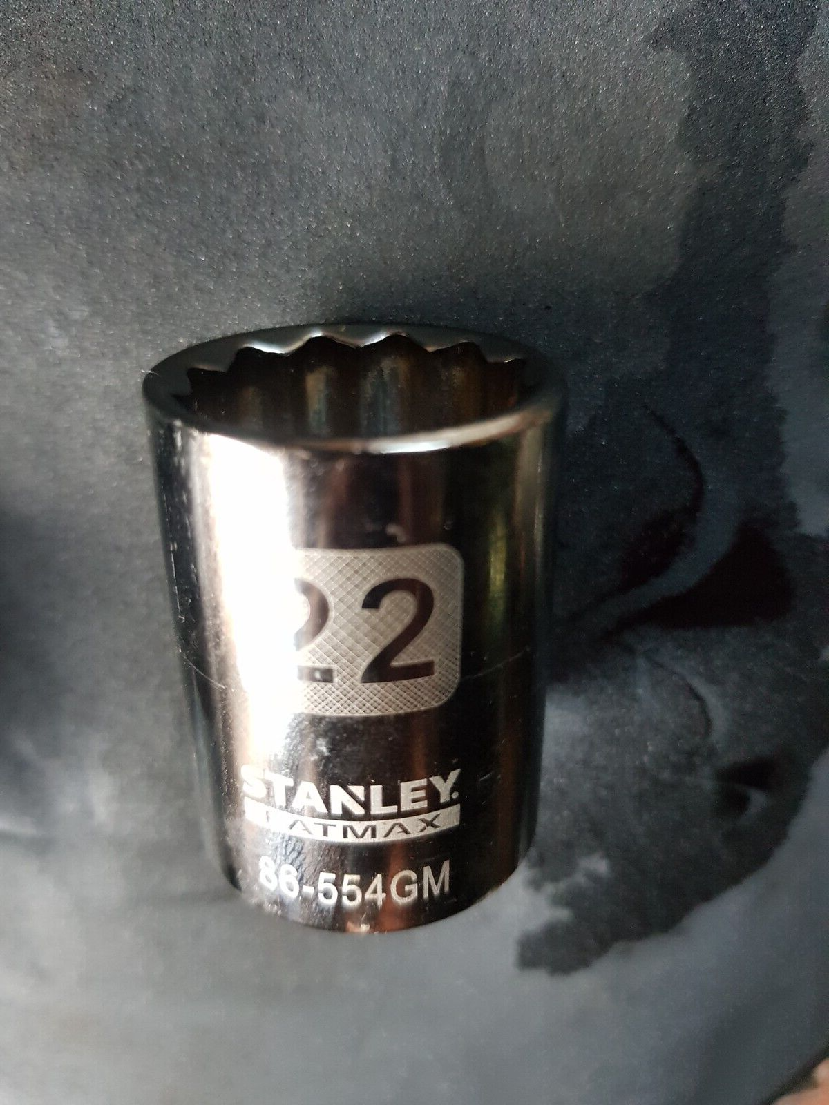 Stanley FATMAX Gun Metal Chrome 1/2" drive socket, 12 pts, size : 22mm ...