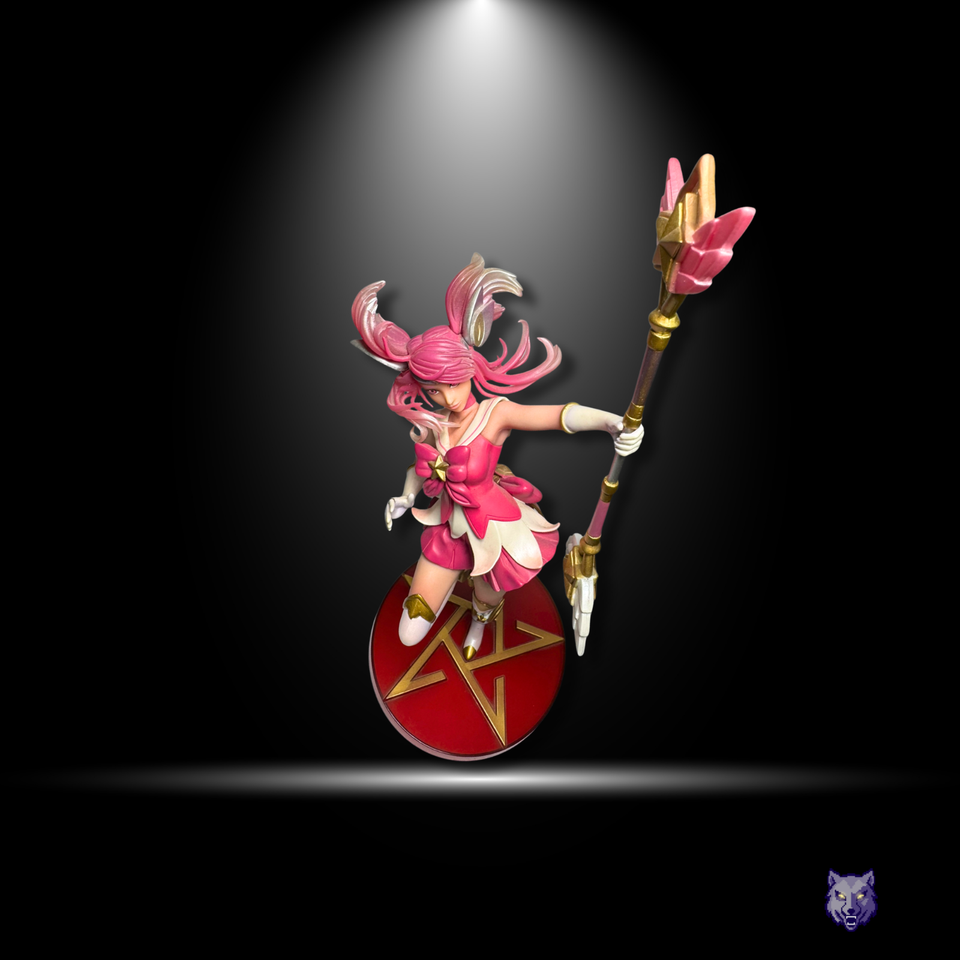 League of Legends Star Guardian Lux Figure Statue 7in w/ Staff Red Star ...