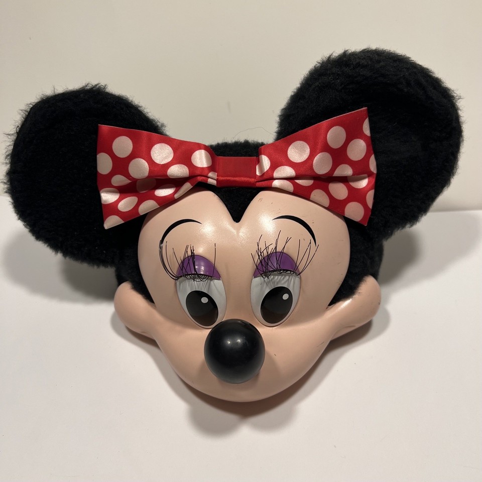 Vintage MINNIE MOUSE 90s Snapback Hat 3D Head Hard Plush Ears Molded ...