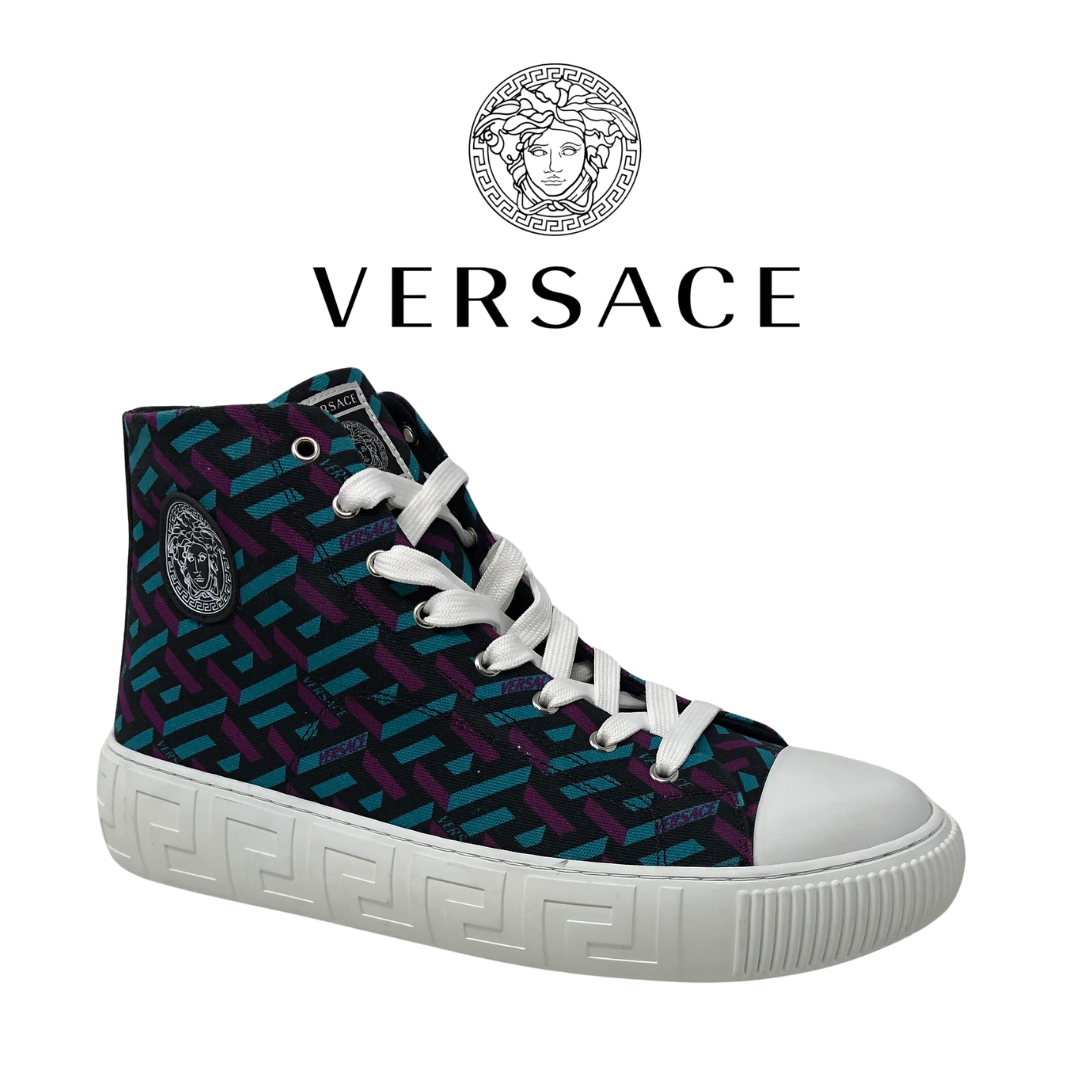NWB Men's Versace Greca High Top Platform Sneaker, 13, Black Multi | eBay