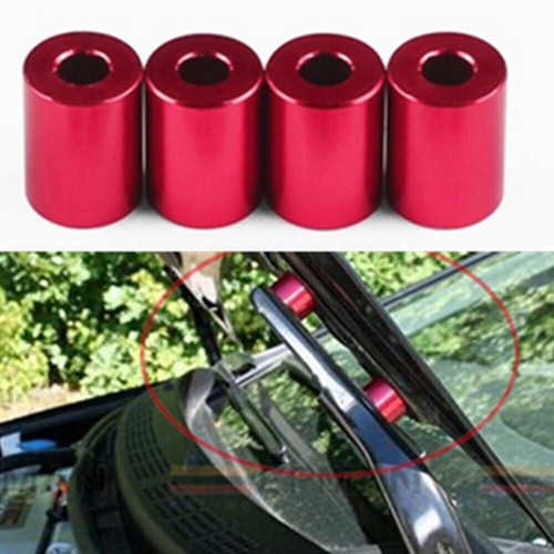 4x RED BINNET HOOD VENT SPACER RISER FOR RACING CAR ENGINE TURBO SWAP ...
