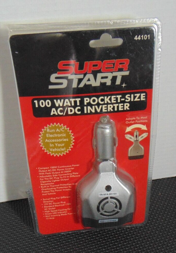 100 Watt Pocket-Size AC/DC Inverter-200W Peak-12V-Swivel Plug ...
