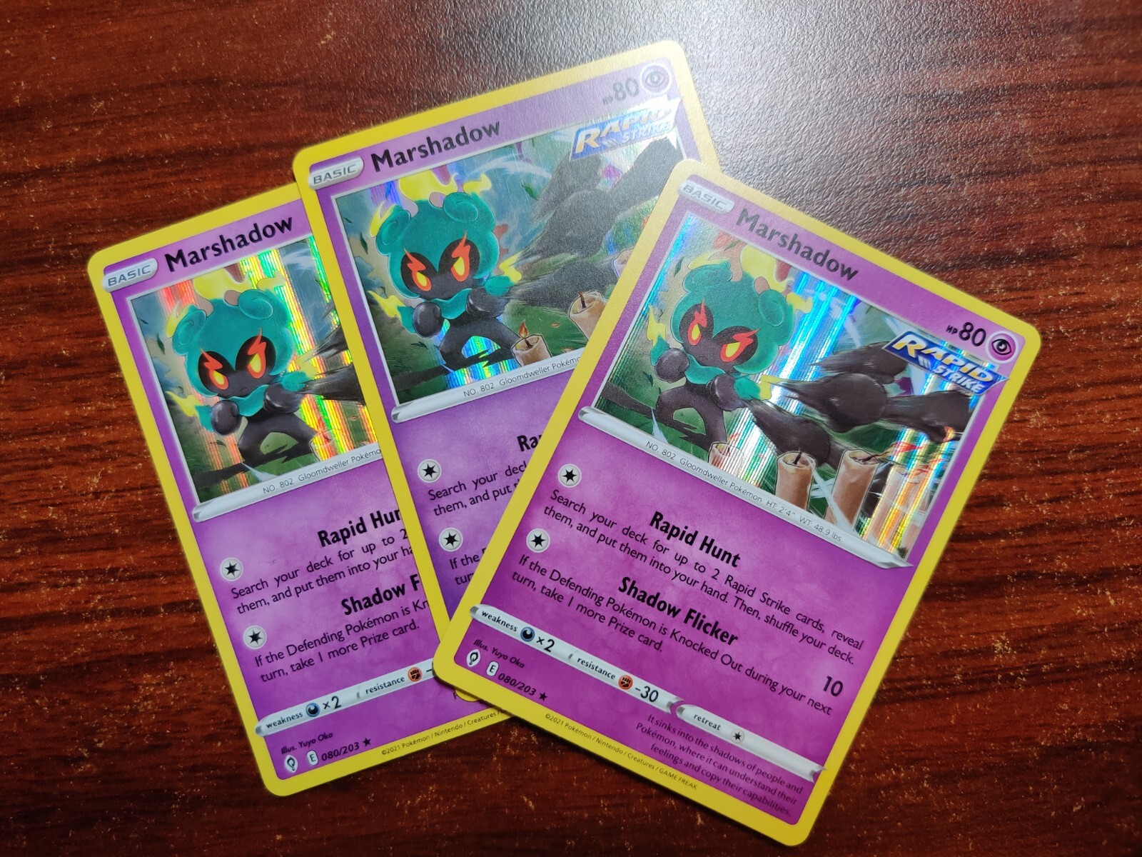 3x Marshadow 080/203 Holo Rare Pokemon Card Evolving Skies | eBay