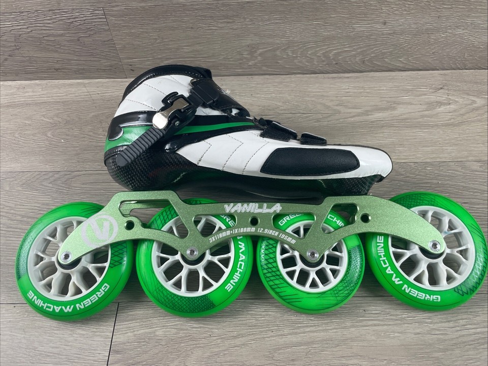 Vanilla VNLA Speed Inline Skates Black Green US 9 3x118mm 12.8” Inch ...