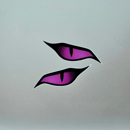 2x Purple Evil Angry Eyes Vinyl Sticker Decal For Car Van Helmet ...