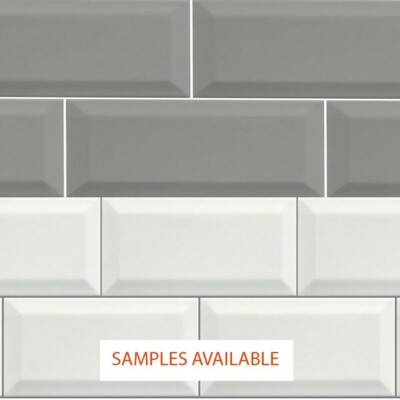 Metrolite Underground Subway Beveled Brick Effect Ceramic Wall Tile Box ...