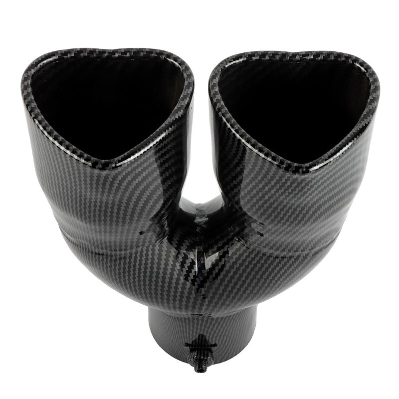 Carbon Fiber Dual Heart Shape Car Exhaust Muffler Tip Straight Pipe 2.5 ...