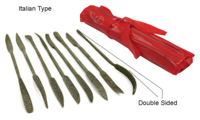 8pc Wood Rasp Riffler File Set Woodcarving Double Sided Heavy Duty 9-3/ ...