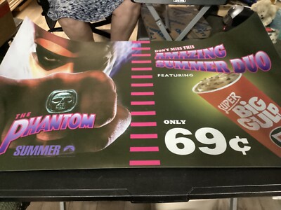 7-11 Super Big Gulp / The Phantom Movie Soda Machine Advertising Sign ...