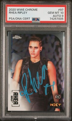 RHEA RIPLEY 2020 WWE TOPPS CHROME SIGNED ROOKIE CARD - PSA 10 GEM MINT ...