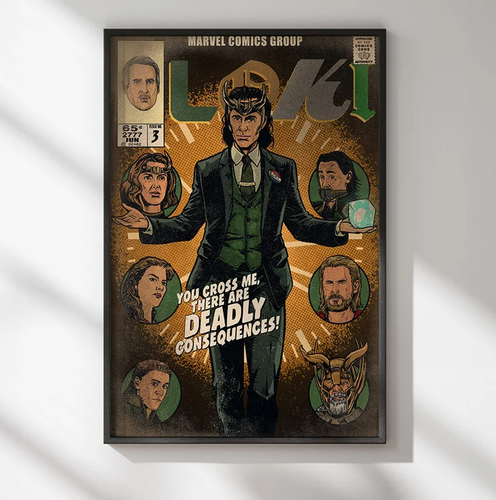 Loki Movie Poster | Vintage Retro Art Print | Wall Art Print |Home ...