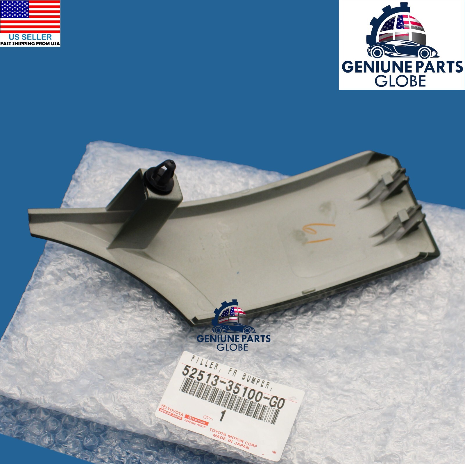 GENUINE TOYOTA FJ CRUISER GREEN LEFT FRONT BUMPER COVER FILLER 52513 ...