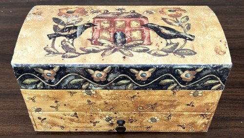 Bob's Boxes Antique Treasure Box Floral Swag Trinket Jewelry Keepsake ...