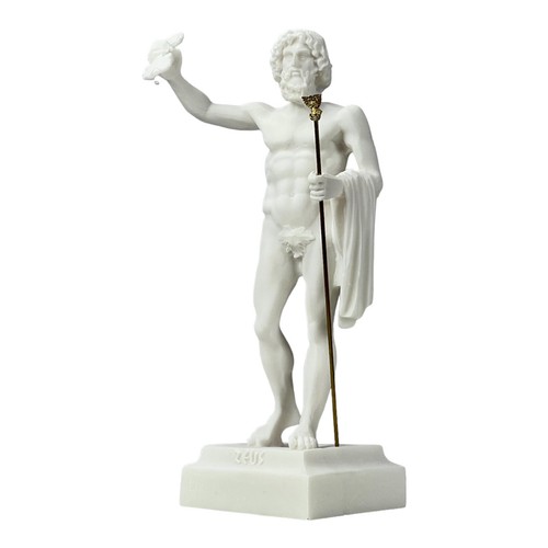 Zeus Jupiter King of Gods & Sky with Thunderbolt Greek Roman Statue ...