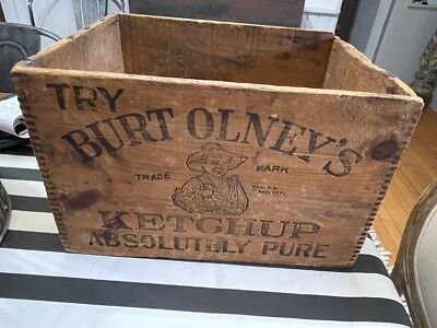 Vintage Burt Olney's Advertising Wood Ketchup Box | eBay