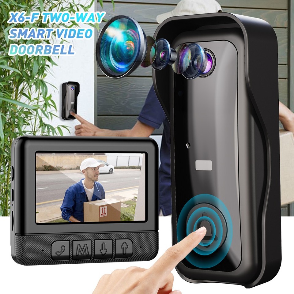 HD Wireless Video Door Bell Camera with Monitor Doorbell Night Vision ...