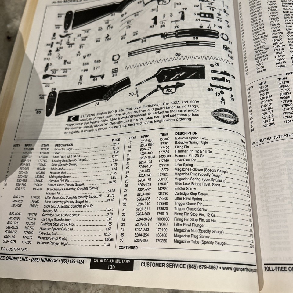 Vintage Numrich Gun Rifles Parts Military book #34 Firearms Parts ...