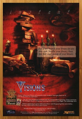 1996 Magic The Gathering Visions Print Ad/Poster MTG CCG TCG Card Game ...