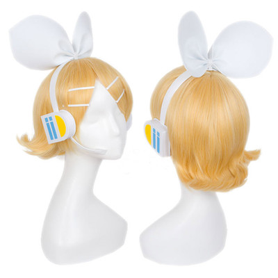 Vocaloid 2 Kagamine Rin Sakura Cosplay Wig Wig Blonde Gold Short Deco ...