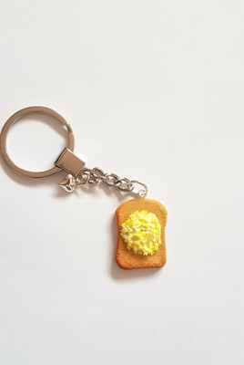 handmade fimo scrambled egg on toast keyring bag charm makes great gift ...