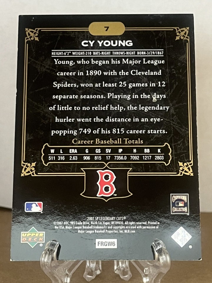 2007 SP Legendary Cuts Baseball Card Cy Young #7 | eBay
