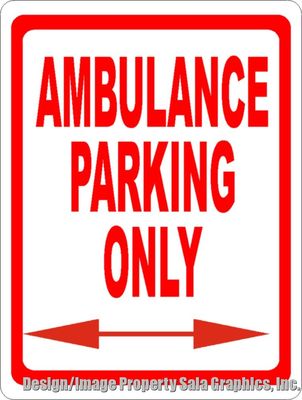 Ambulance Parking Only Sign. Size Options. Emergency Vehicle Rescue EMT ...