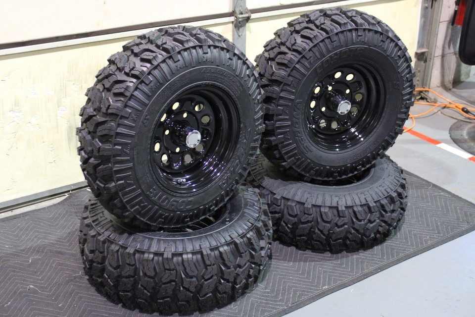 YAMAHA RHINO 660 25" COYOTE ATV TIRE & QB BLACK ATV WHEEL KIT IRSQB | eBay