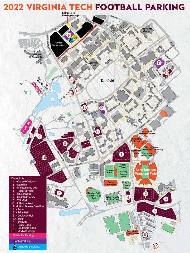 Vanderbilt @ Virginia Tech Hokies Lot 2 Reserved Parking Pass | eBay