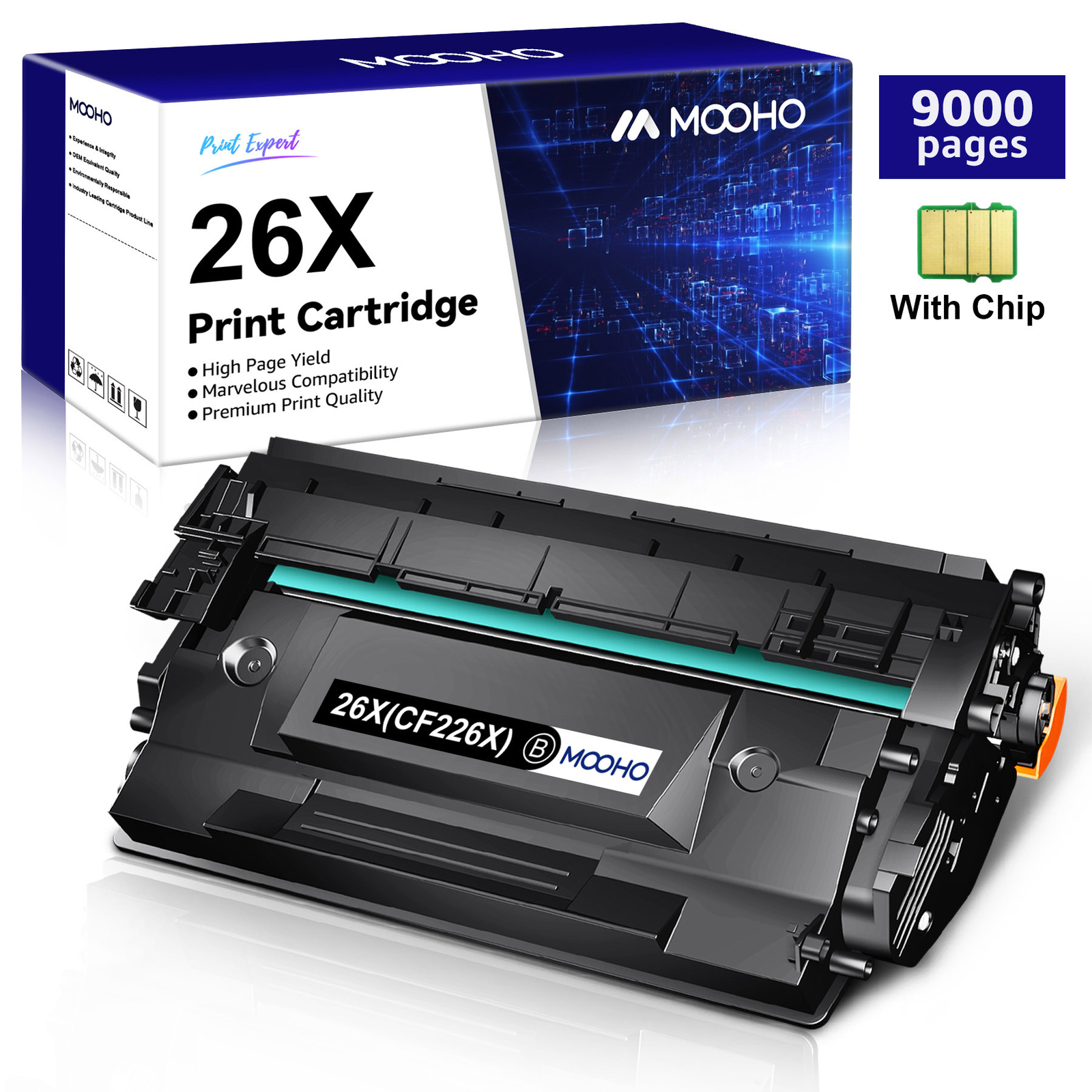 Black CF226A 26A CF226X 26X Toner Replace For HP LaserJet Pro M402 MFP ...
